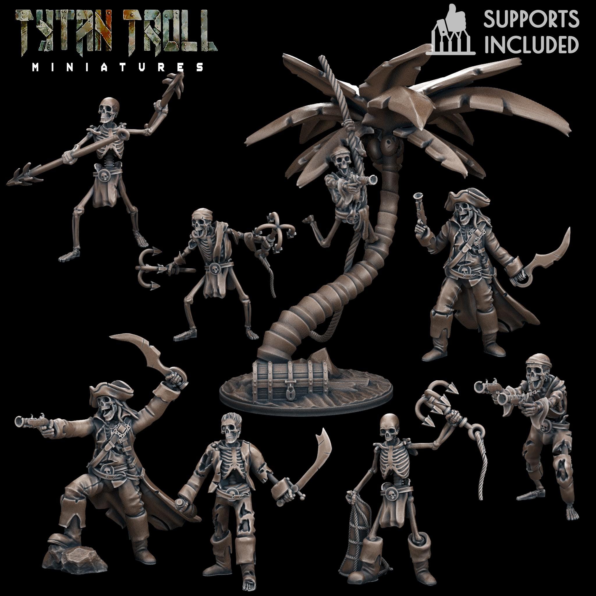Pirate Skeleton Bundle Treasure Pirates Undead Scatter Terrain Army Dnd ...