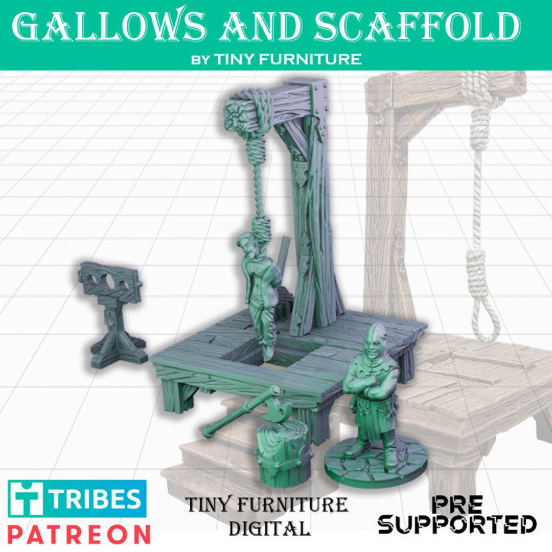 Gallows Hanging Hung Execution Pillory Death Medieval Fantasy TTRPG Dnd Scatter Terrain Scenery ...