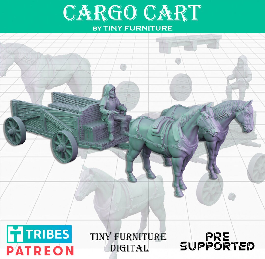 Cargo Cart Horse Drawn Merchant Town Scatter Terrain Scenery Landscape ...