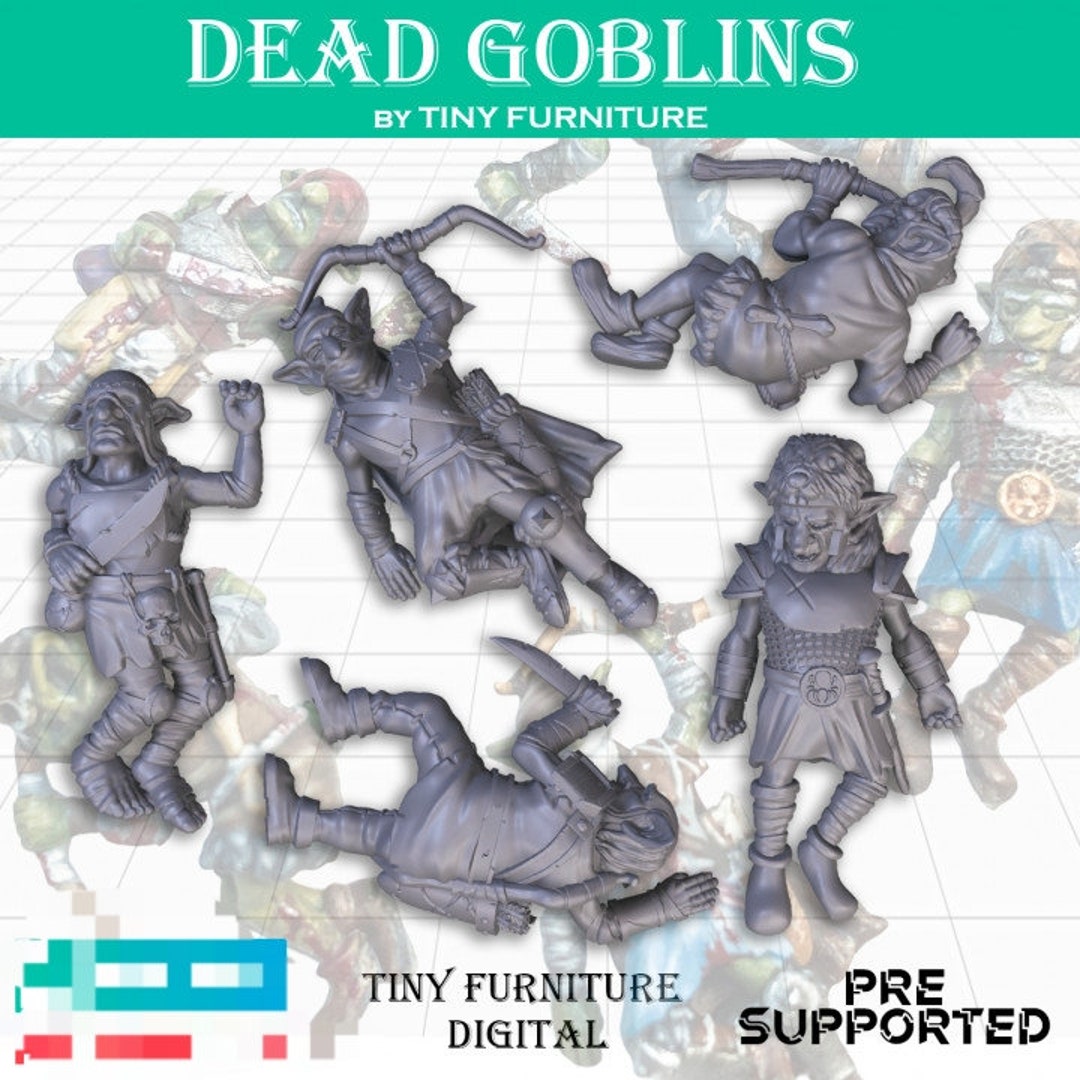 Dead Goblins War Casualties Fantasy Miniature D&D TTRPG Resin 3D Print ...
