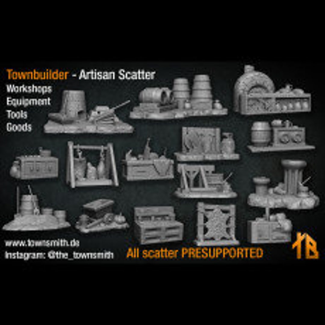 Artisan Workshop Scenery Scatter Terrain Landscape Tanner Goods Butcher ...