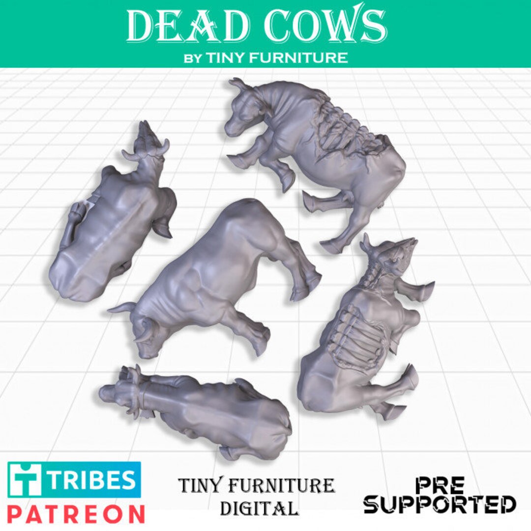 Dead Cows Village Casualties Scatter Town Terrain Medieval Fantasy ...