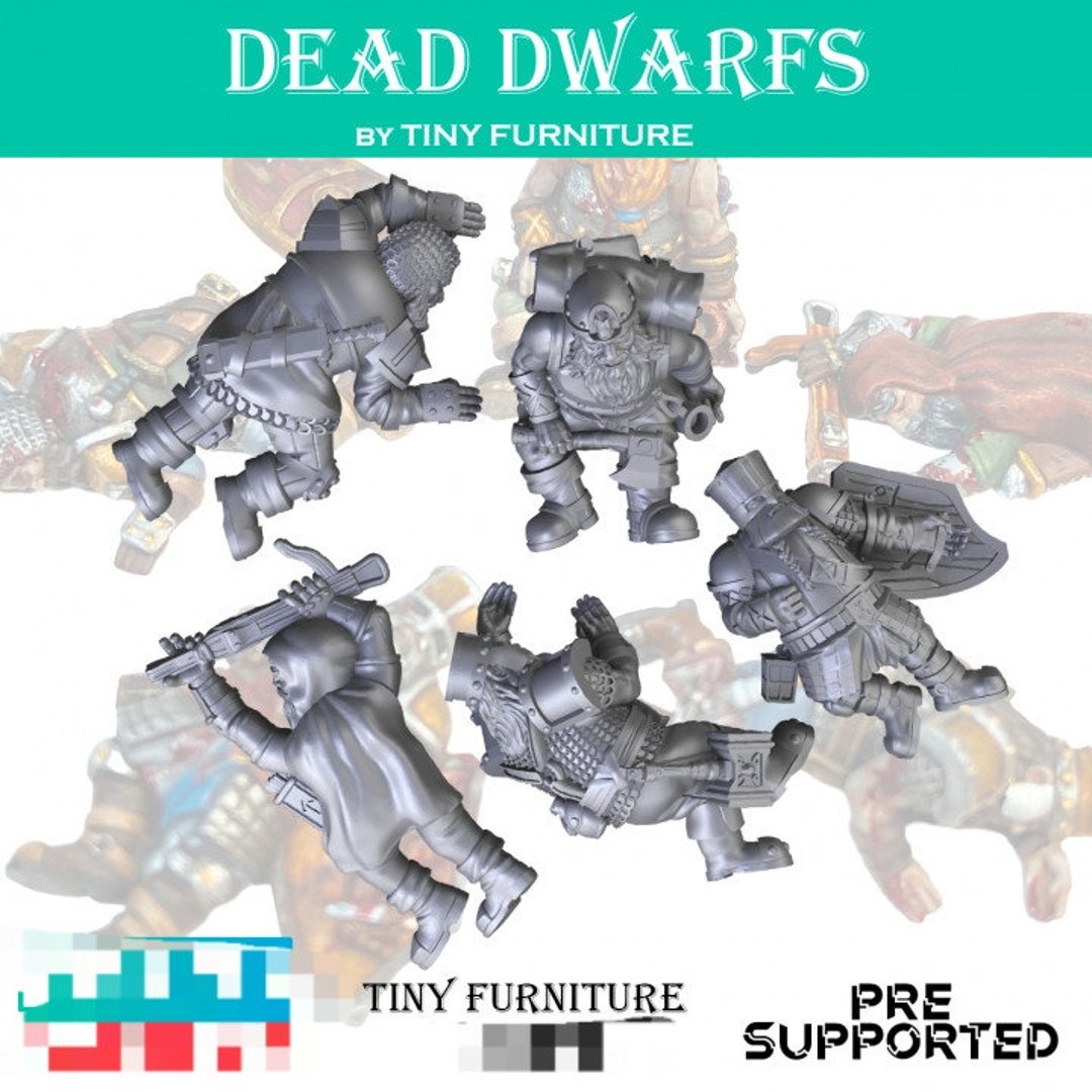 Dead Dwarfs Casualties Fantasy Miniature D&D TTRPG Resin 3D Print - Etsy