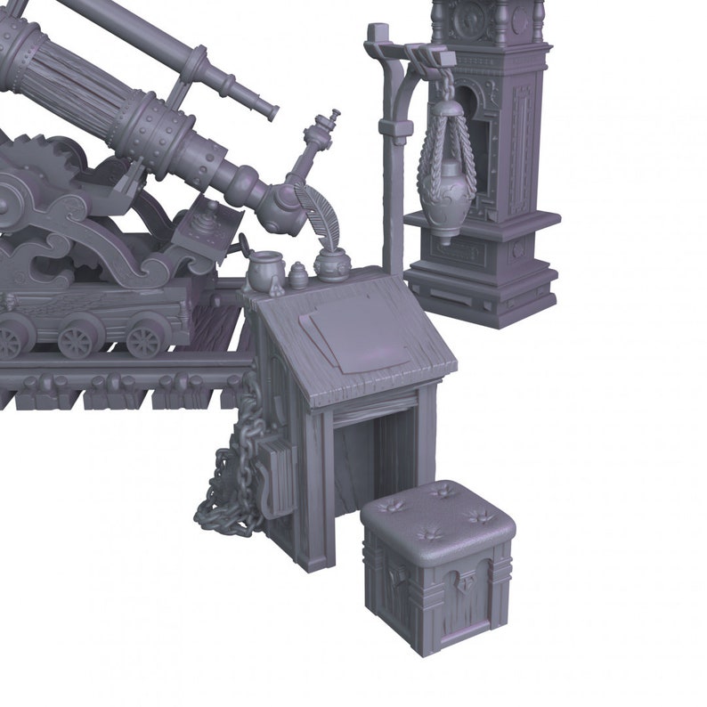 Astronomers Room Telescope Globe Medieval Wizard Scatter Terrain ...