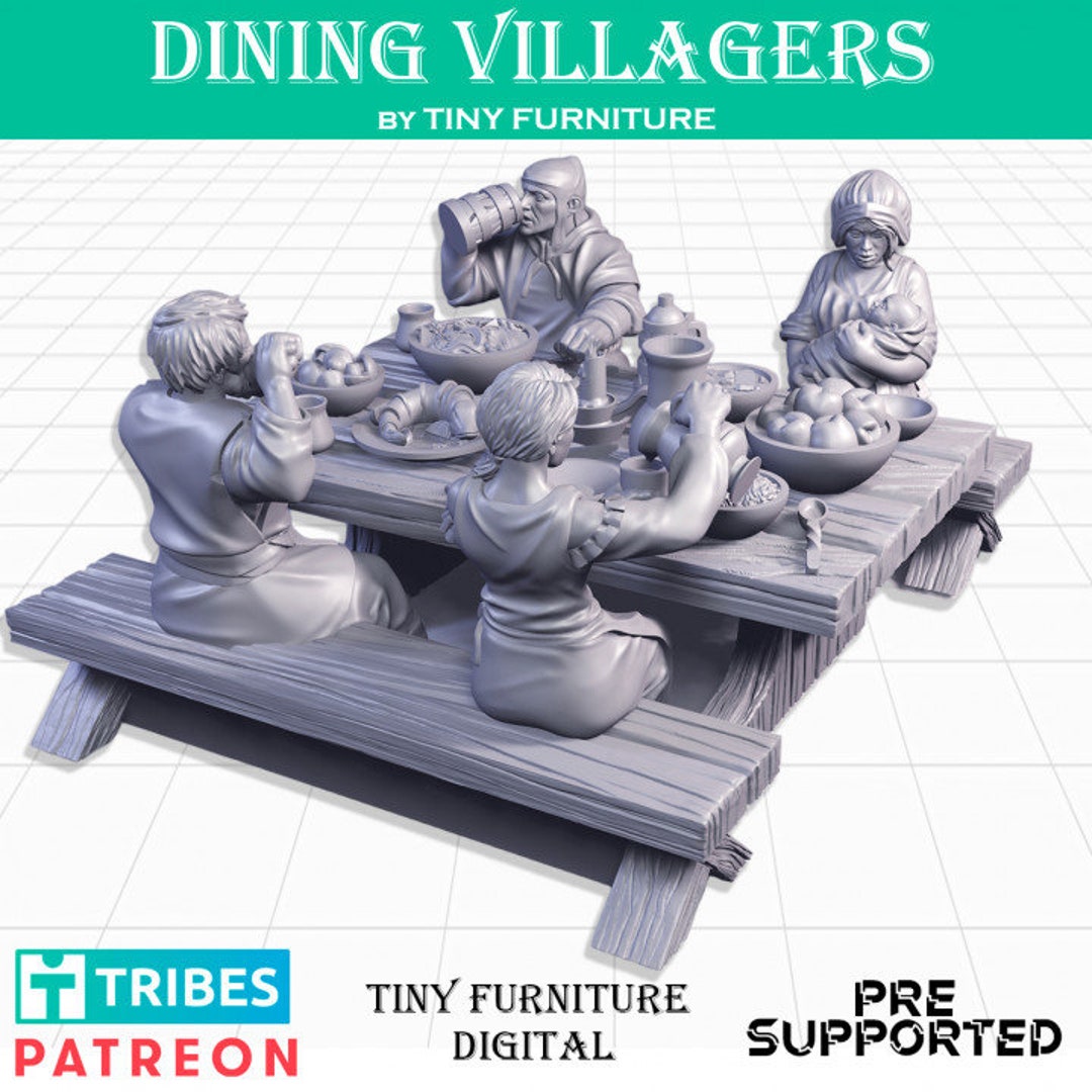 Dining Villagers Eating Food Tavern Inn Scatter Medieval Fantasy Dnd ...