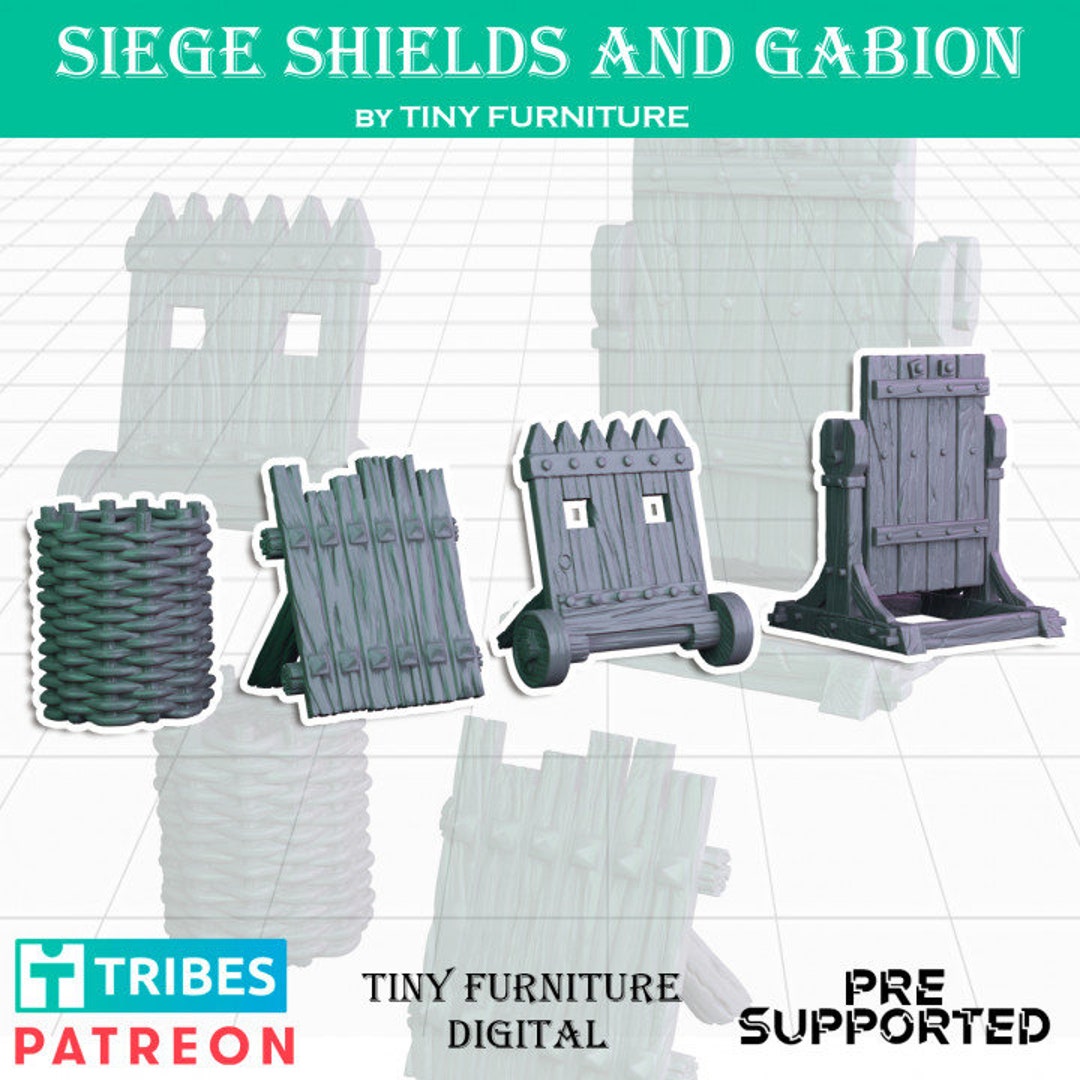 Siege Shield Gabion Medieval Artillery Weapon Defense Scatter Terrain ...