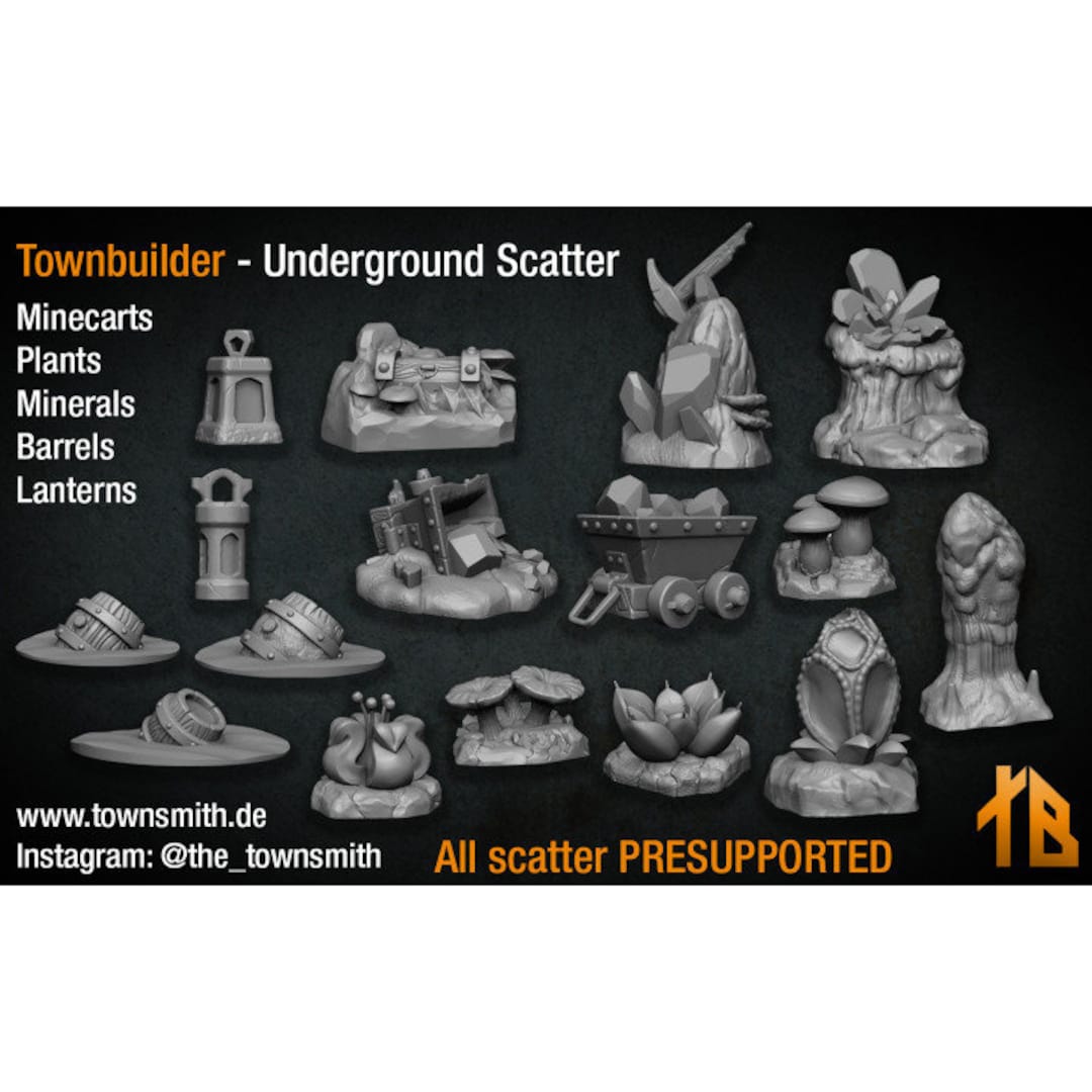 Underground Mine Cave Scatter Terrain Scenery Landscape Dnd Minecart ...