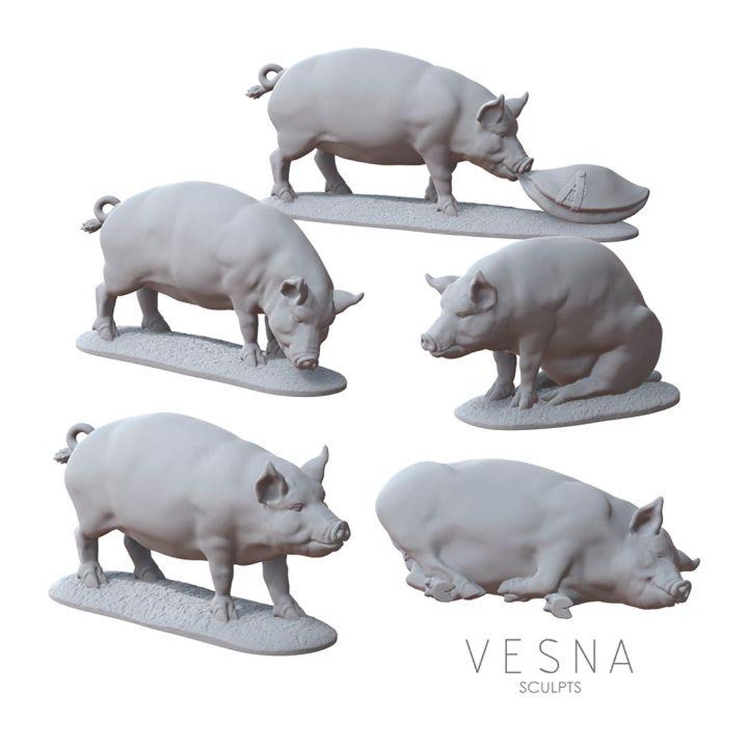 Pig Hog Farm Animal Ranch Pigs Hogs Terrain Scenery Landscape TTRPG ...