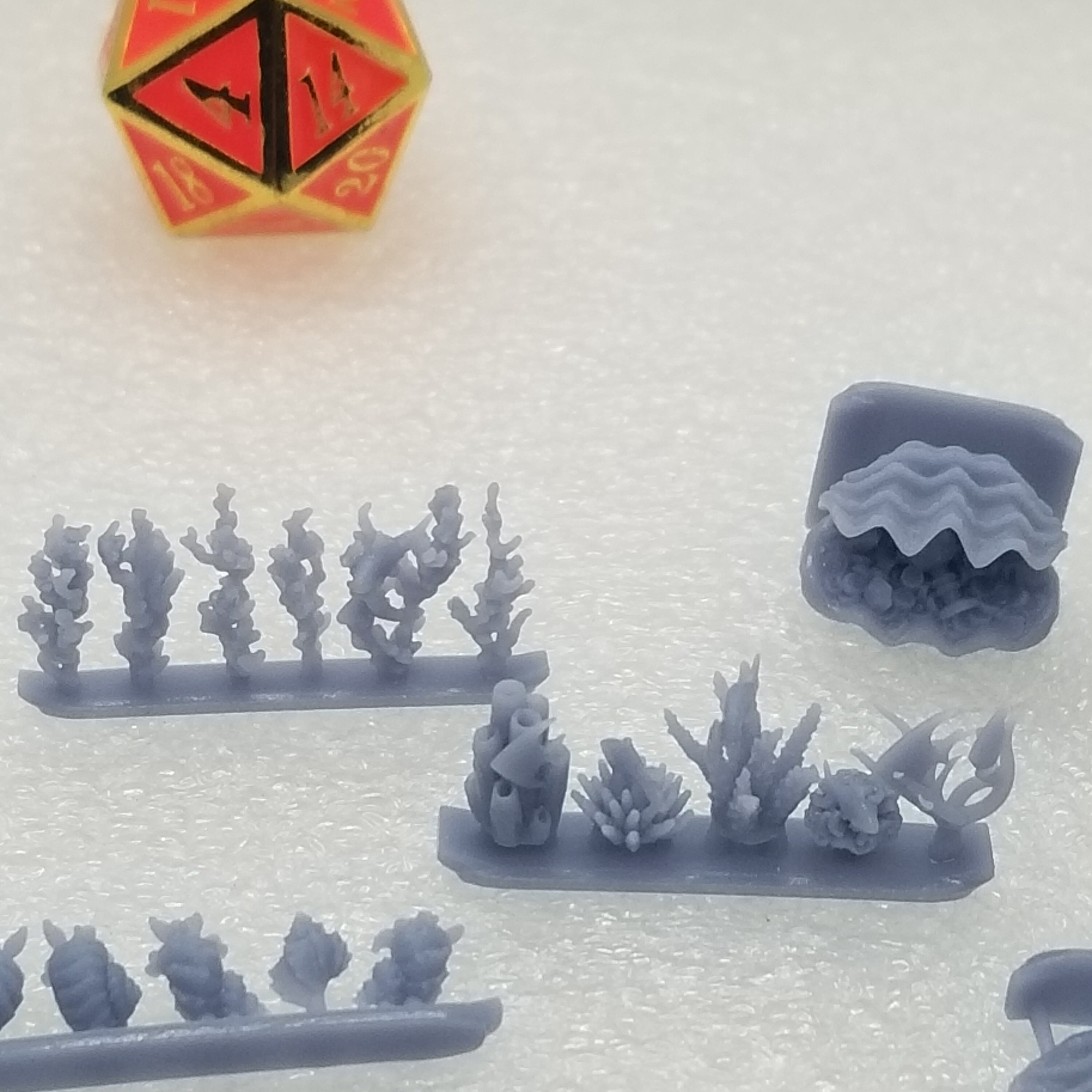 Ocean Aqua Scape Aquarium Miniatures Coral Starfish Clam W/ Treasure ...