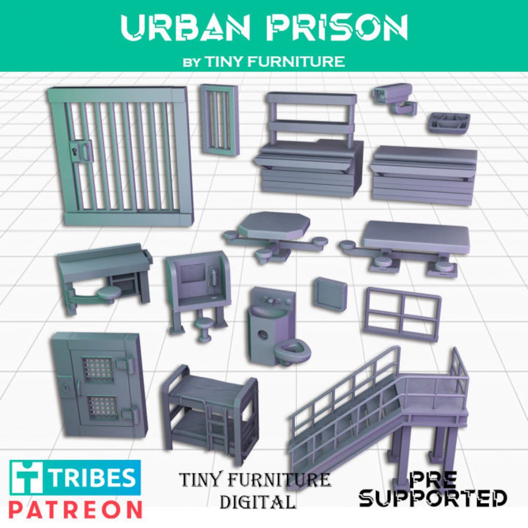 Urban Jail Prison Scatter Terrain Scenery Landscape TTRPG Fantasy Dnd ...