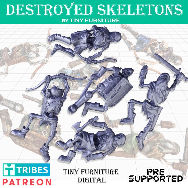 Dead Skeletons Casualties of War Dnd TTRPG Miniature 32mm Resin Print ...