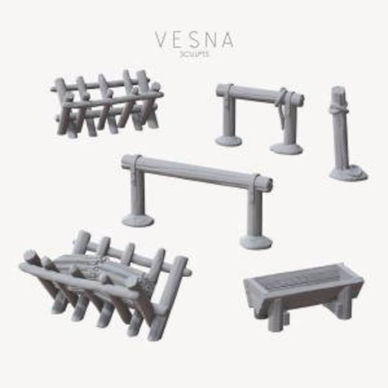 Horse Stall Accessories Trough Tie Posts Scatter Terrain Scenery ...