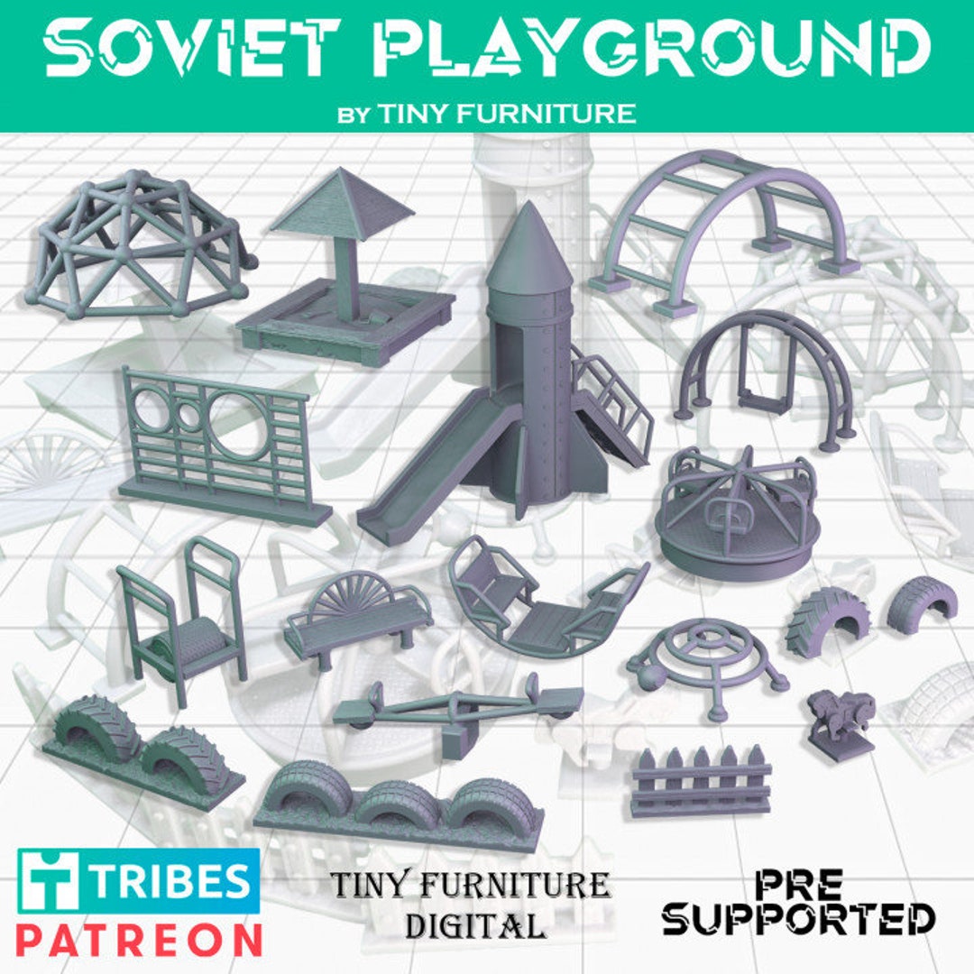 Soviet Era Playground Park Metal Old School Scatter Terrain Scenery ...