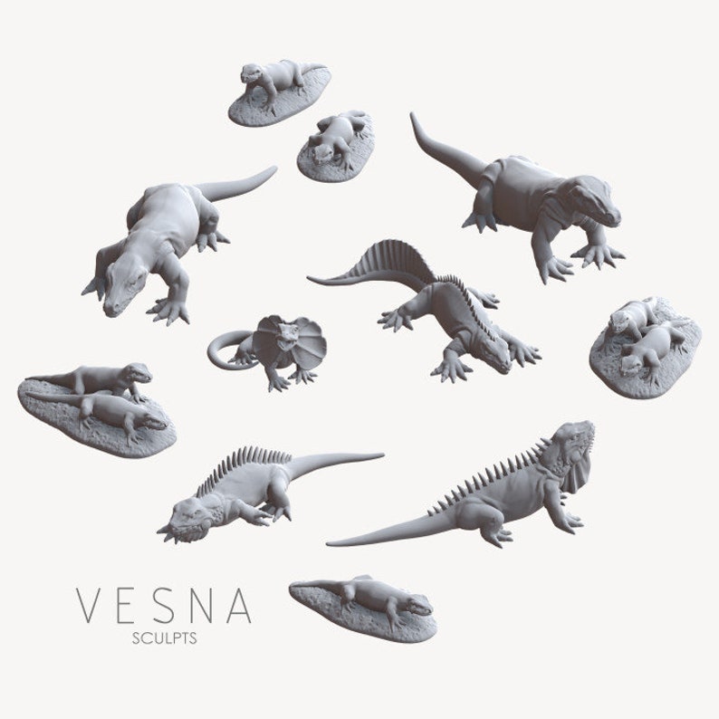 Lizard Pack Iguana Spitting Komodo Dragon Scatter Terrain Scenery ...