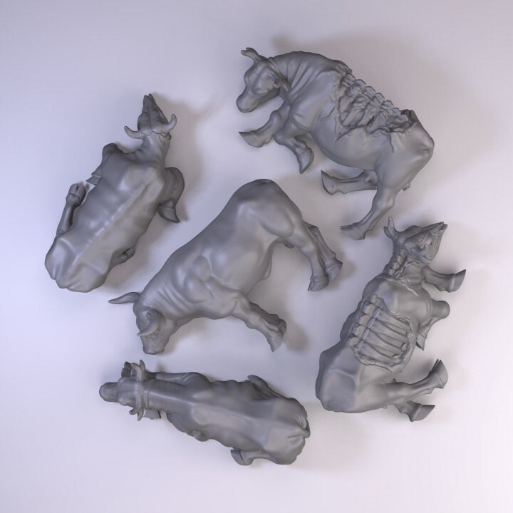 Dead Cows Village Casualties Scatter Town Terrain Medieval Fantasy ...