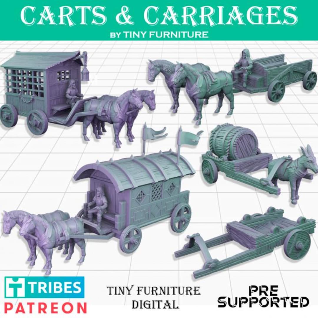 Carriage Carts Bundle Wine Cargo Nobles Prisoner Cart Horse Drawn ...