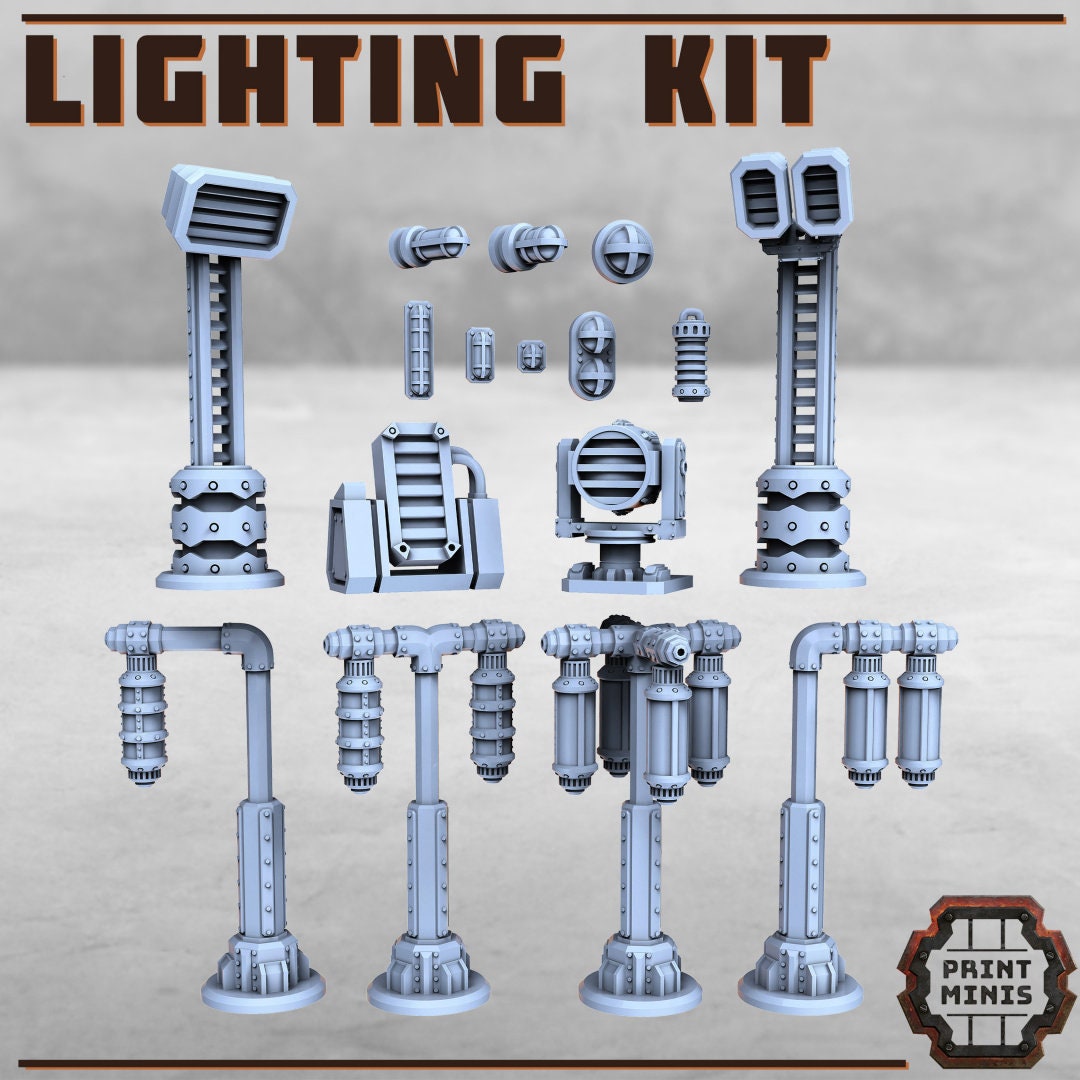 Lighting Kit Lamp Poles Posts Wall Projector Scatter Terrain Scenery ...