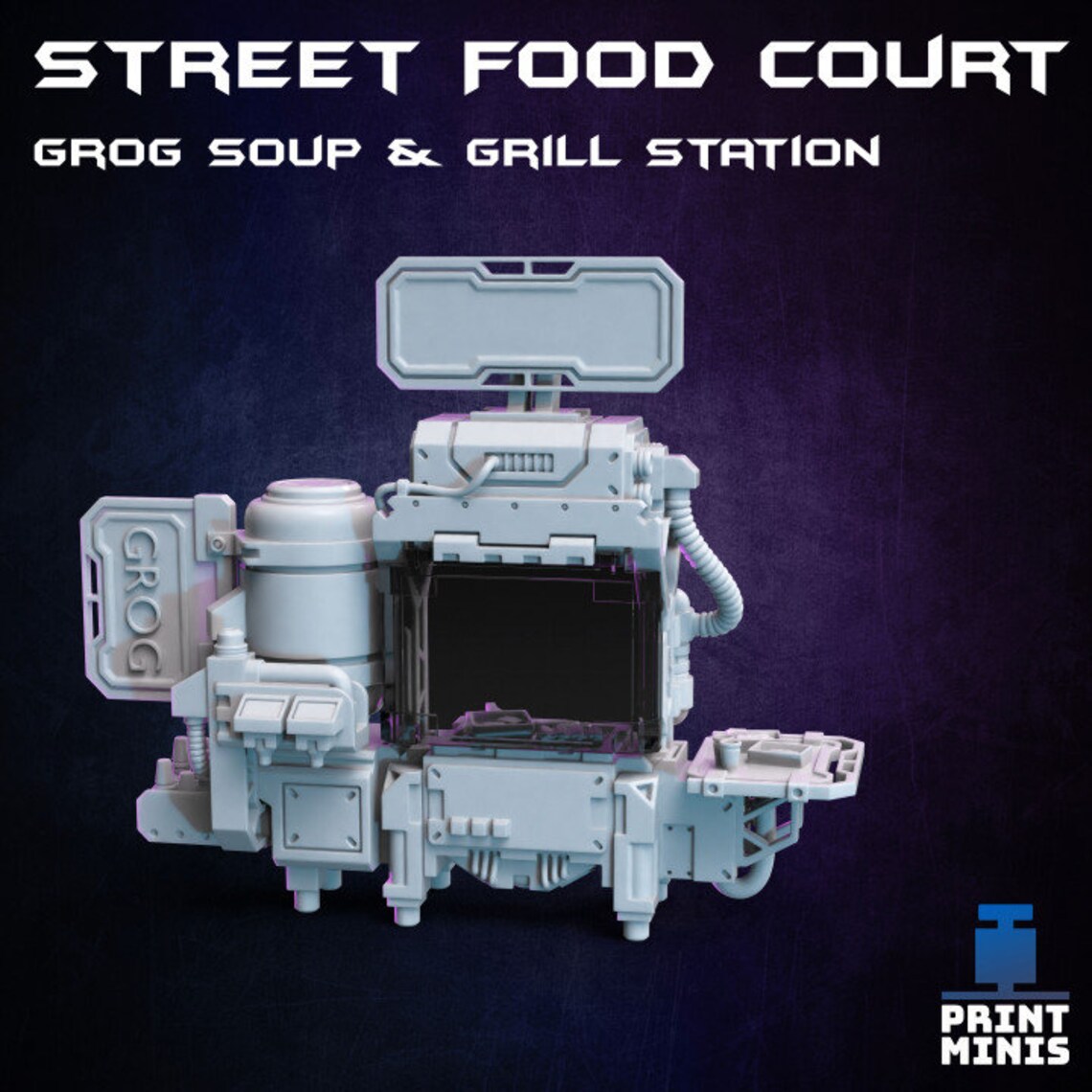 Night Street Food Vendor Scifi Space Futuristic Scatter Terrain Scenery ...