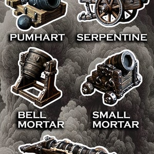 20 Medieval Artillery Weapons Serpentine Bombard Organ Gun Cannon ...