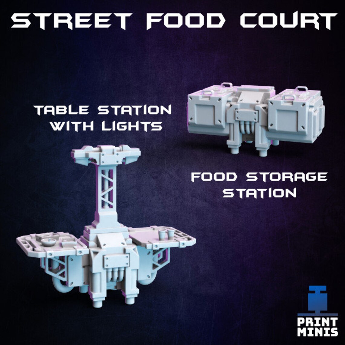 Night Street Food Vendor Scifi Space Futuristic Scatter Terrain Scenery ...