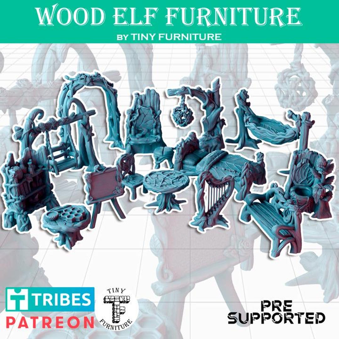 Wood Elf Furniture Woodland Elves Elven House Decor Woods Elfs Harp ...