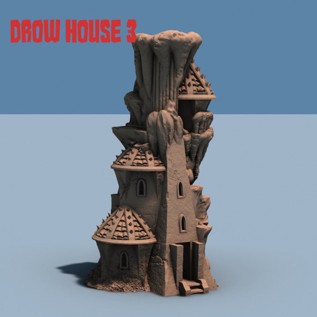 Drow House 3 28mm TTRPG Building Playable Multi Level Dnd Terrain ...