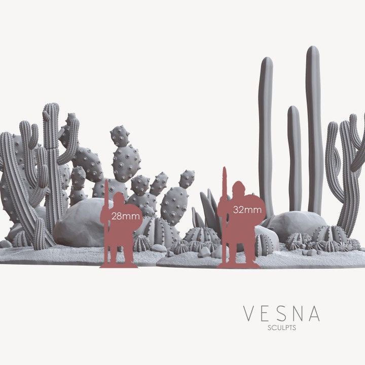 Big Cactus Pack Scatter Terrain Scenery TTRPG Landscape Dnd Fantasy ...