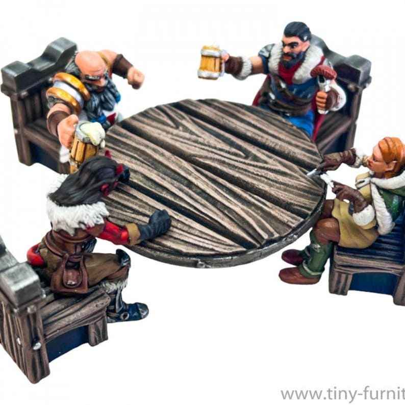 Adventurers Celebrating at a Table Fantasy D&D Scatter Terrain - Etsy