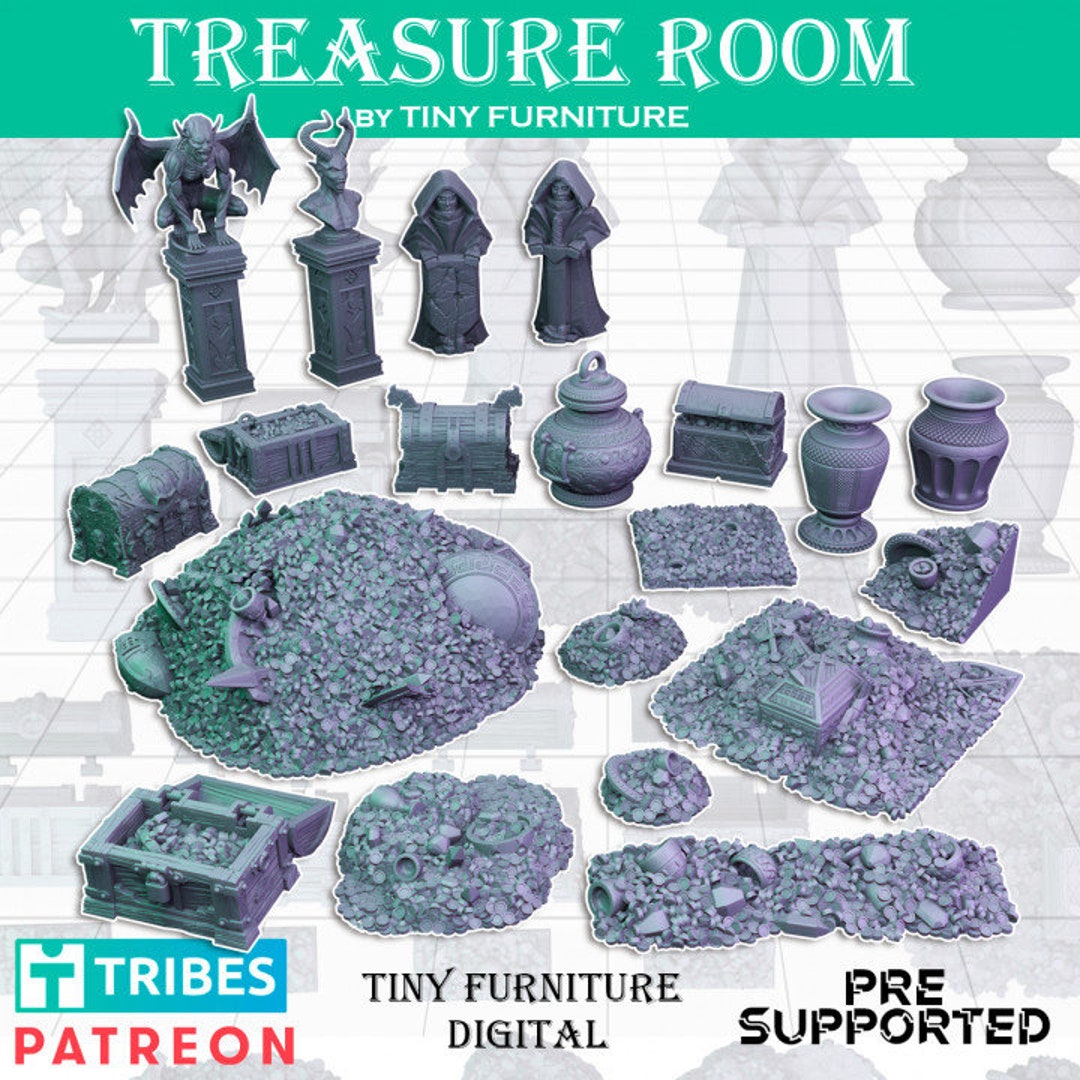 Treasure Room Scatter Terrain Scenery Landscape Coins Gold Gargoyle ...