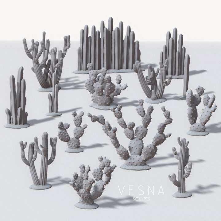 Big Cacti Cactus Scatter Pack Terrain Scenery Landscape TTRPG - Etsy
