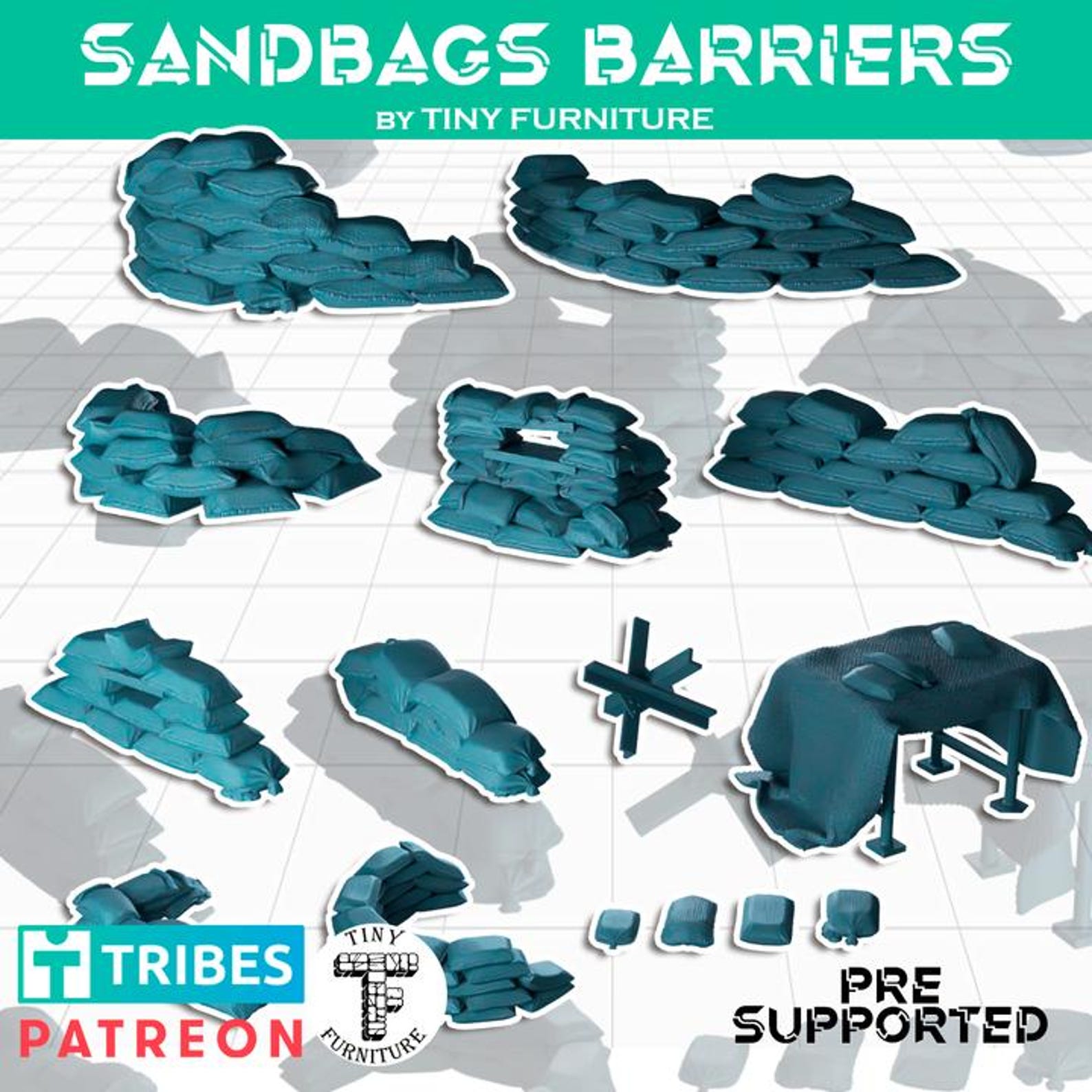 Sandbag Sand Bags Military Army Barriers War World Scatter Terrain ...