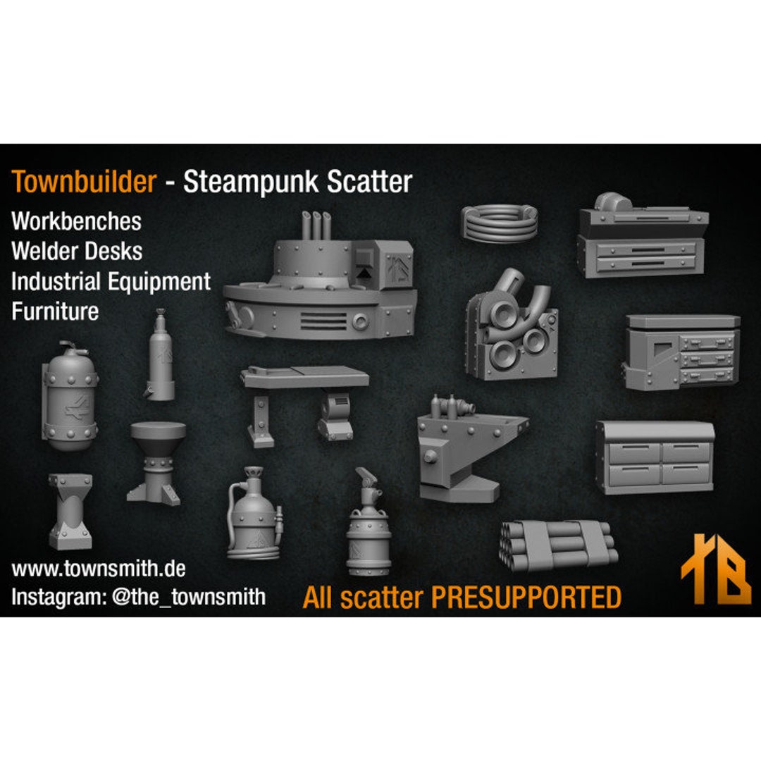 Steam Punk Scatter Lab Work Desk Welder Scenery Landscape Terrain TTRPG ...