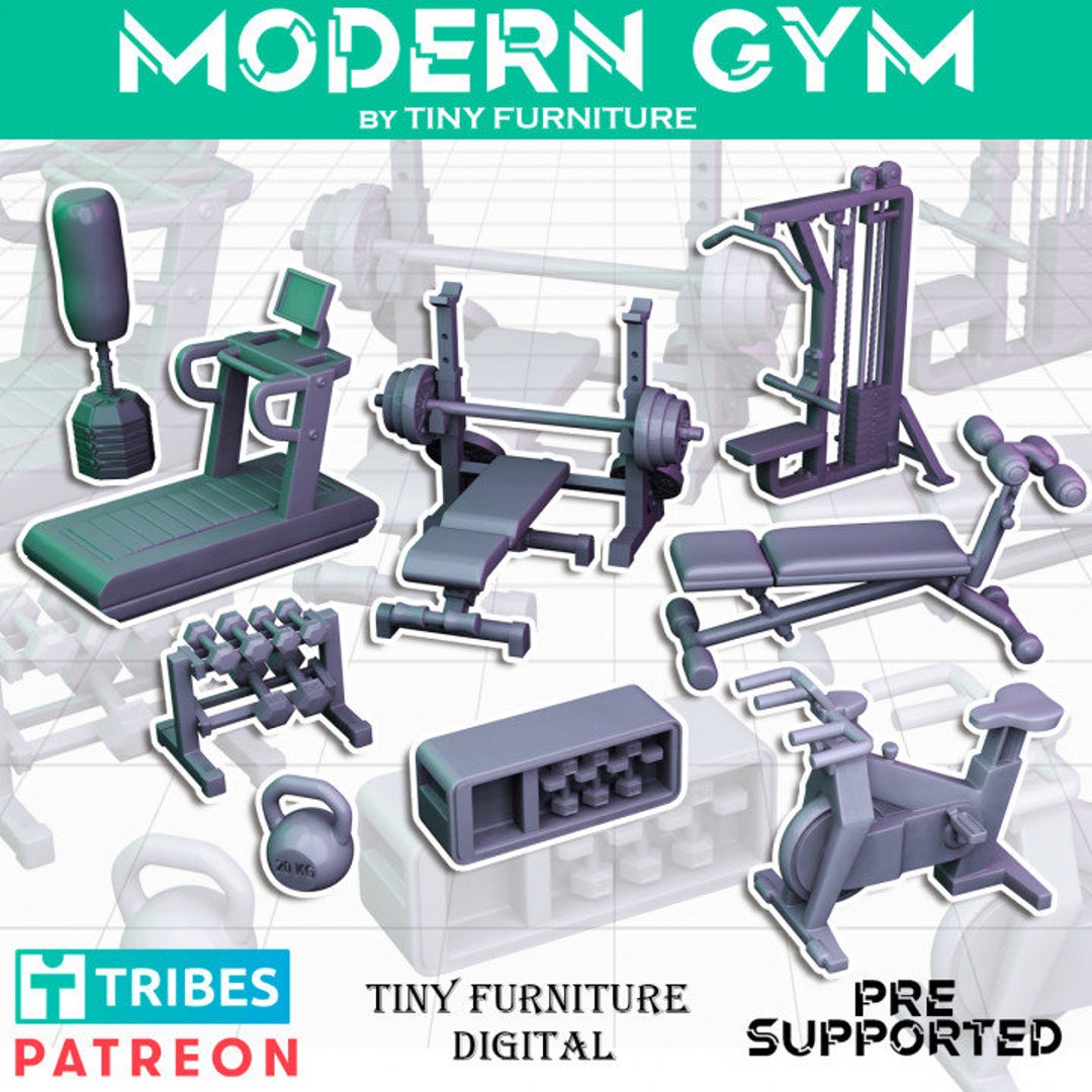 Modern Gym Scatter Terrain Scenery Landscape TTRPG Equipment Weights ...