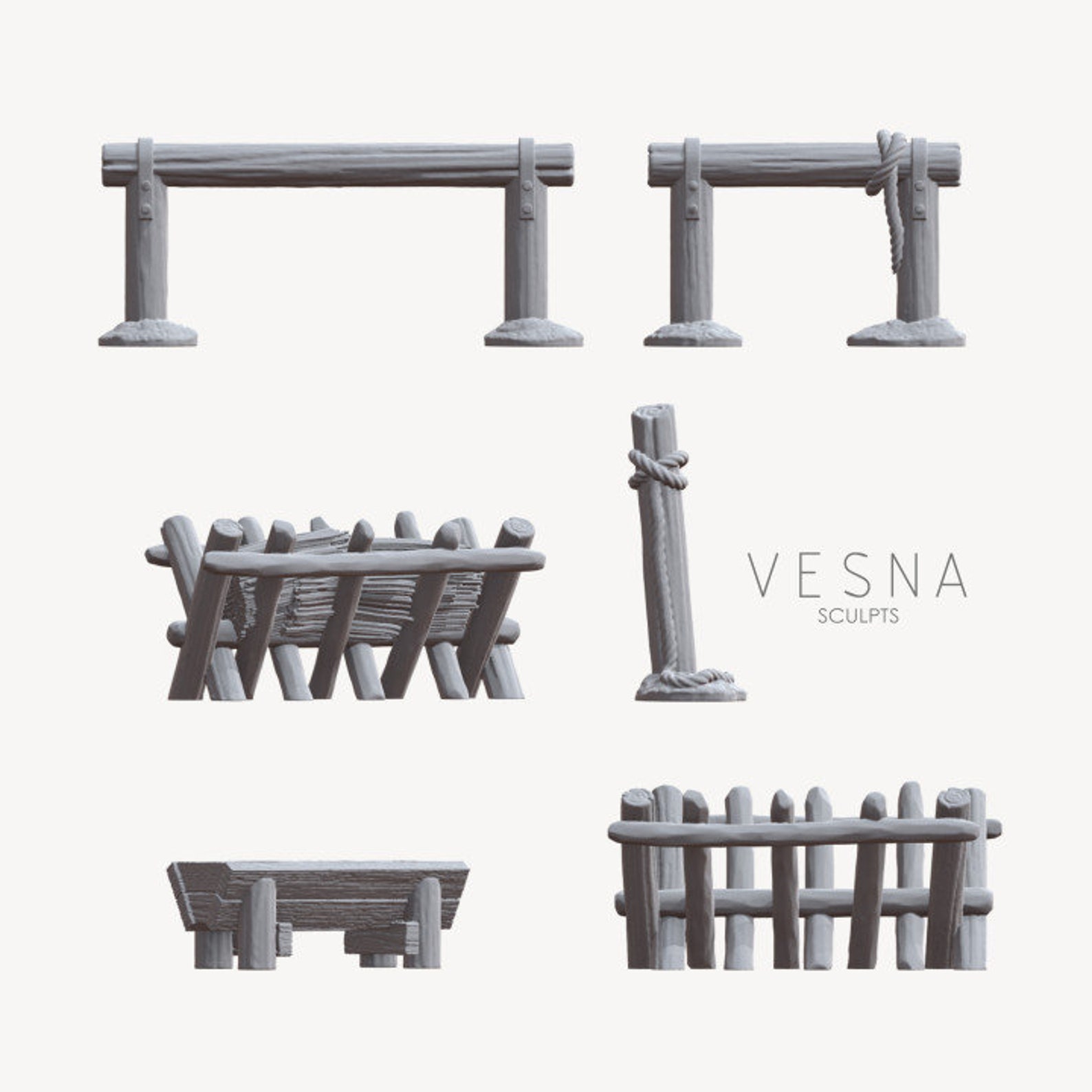 Horse Stall Accessories Trough Tie Posts Scatter Terrain Scenery ...