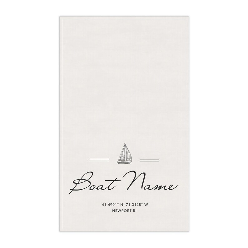 Custom Boat Name Dish Towel, Personalized Dish, Nautical Kitchen Décor ...