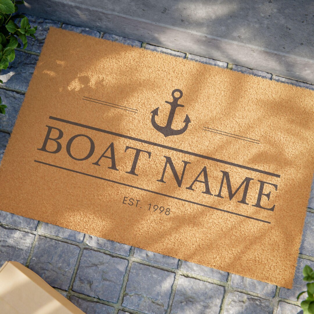 Custom Boat Name Doormat, Personalized Welcome Mat, Nautical Home Décor ...