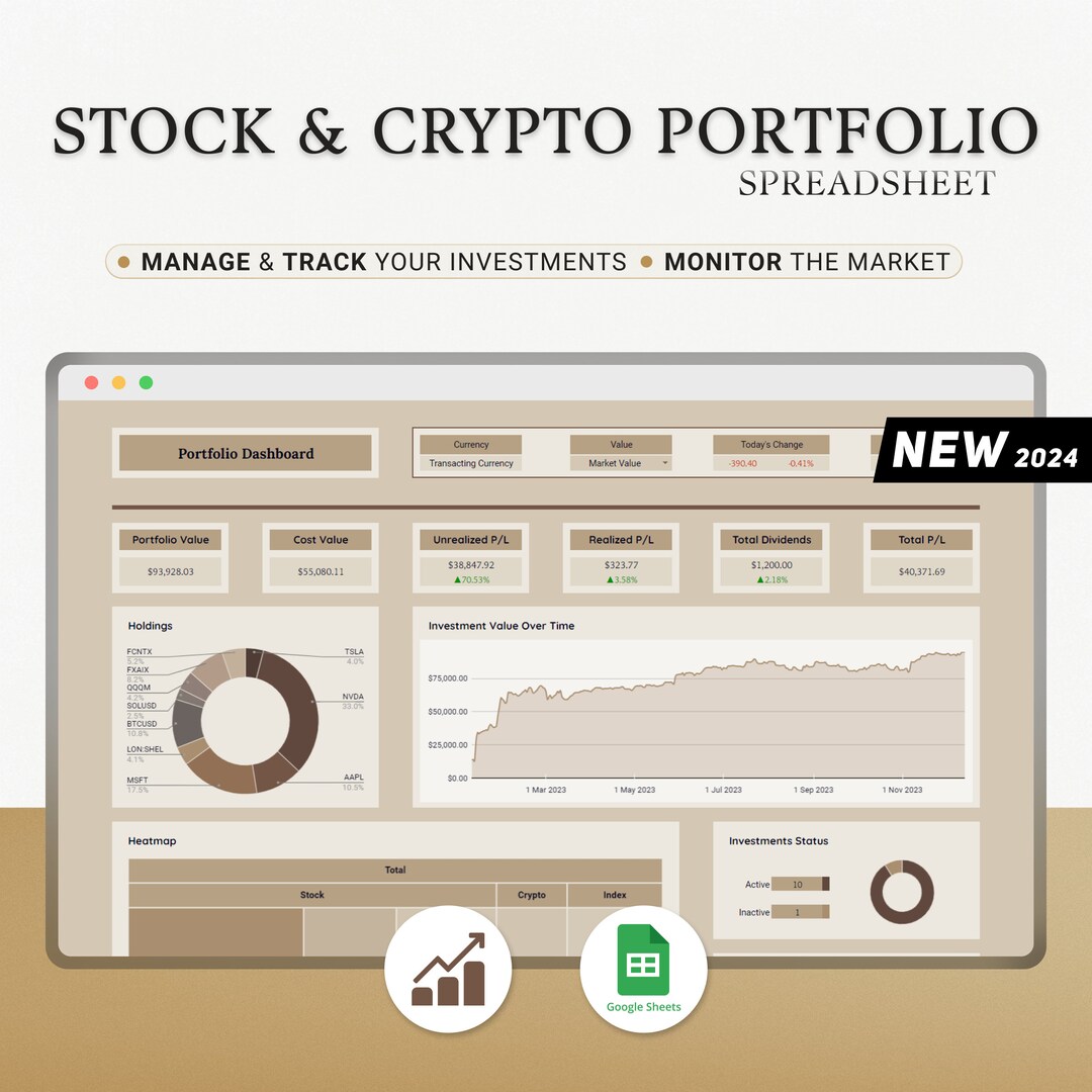 Stock Crypto Portfolio 2024 Investment Tracker Google Sheets Finance ...