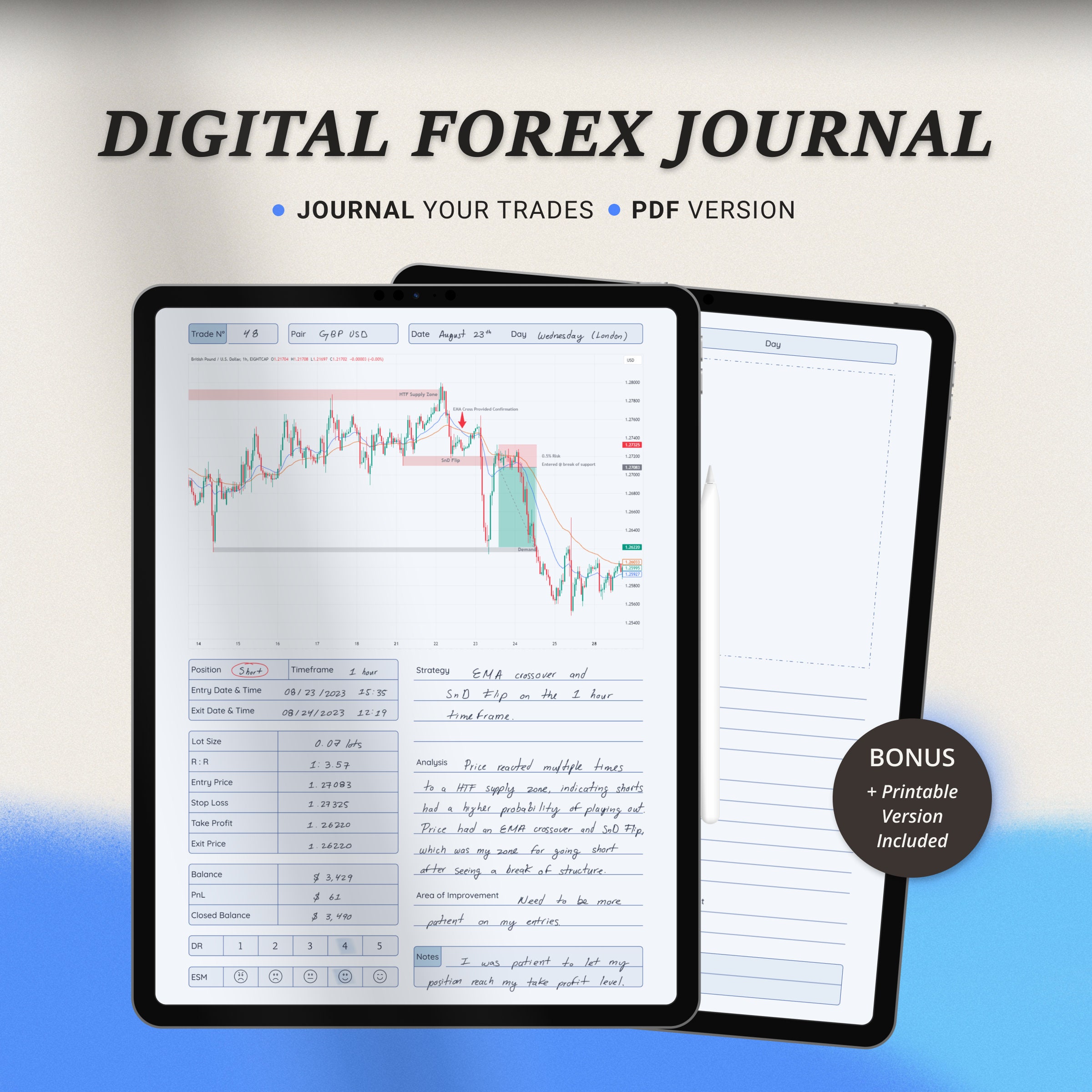 Digital Forex Trading Journal 2024 | iPad & Tablets | Fx Diary Log ...