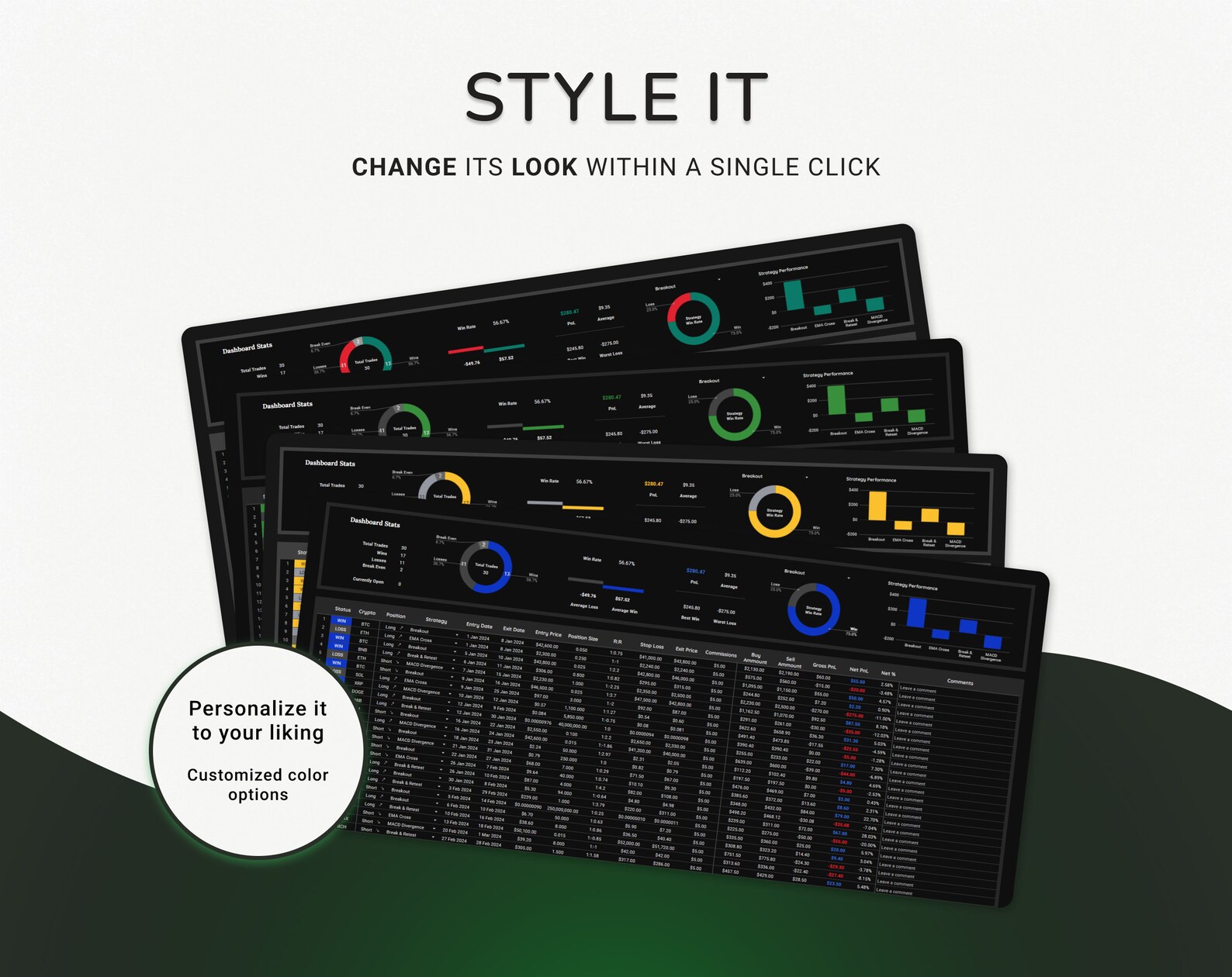 Simple Trading Journal 2024 Backtesting Strategy Google Sheets Planner ...