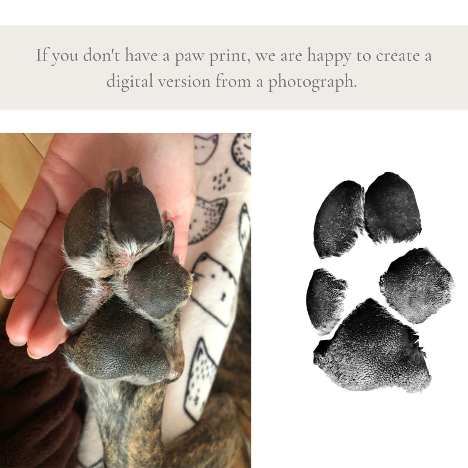 Custom Printable Dog Art | Pet Paw Art | Custom Dog Paw Print | Black ...