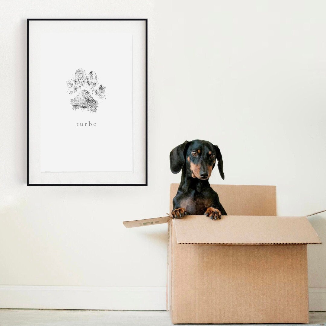 Custom Printable Dog Art | Pet Paw Art | Custom Dog Paw Print | Black ...