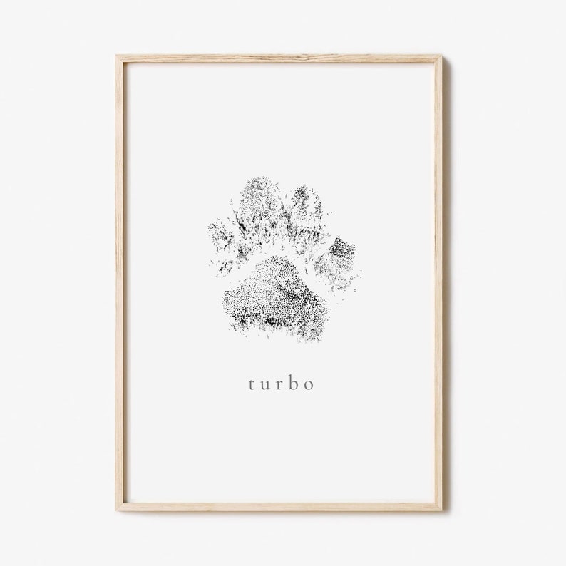Custom Printable Dog Art | Pet Paw Art | Custom Dog Paw Print | Black ...