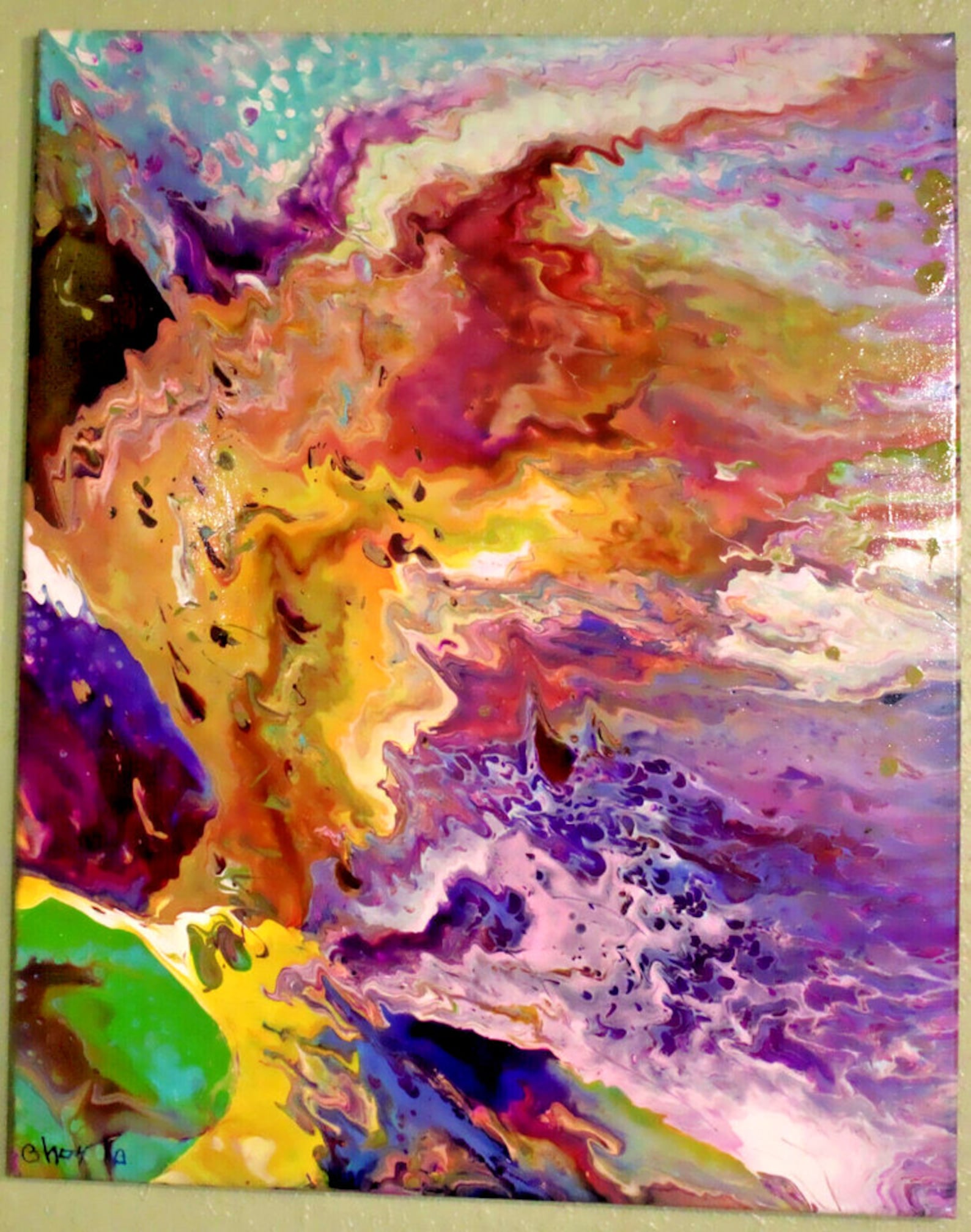 NYC Artist Ghost Original Painting 1/1 Abstract Art on LARGE Canvas ...
