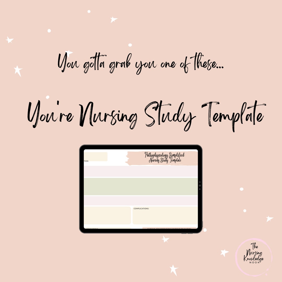 Pathophysiology Simplified: Nursing Study Template - Etsy