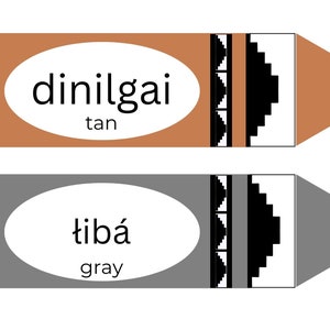 Navajo Classroom Crayon Colors Educational Poster Signage in English ...