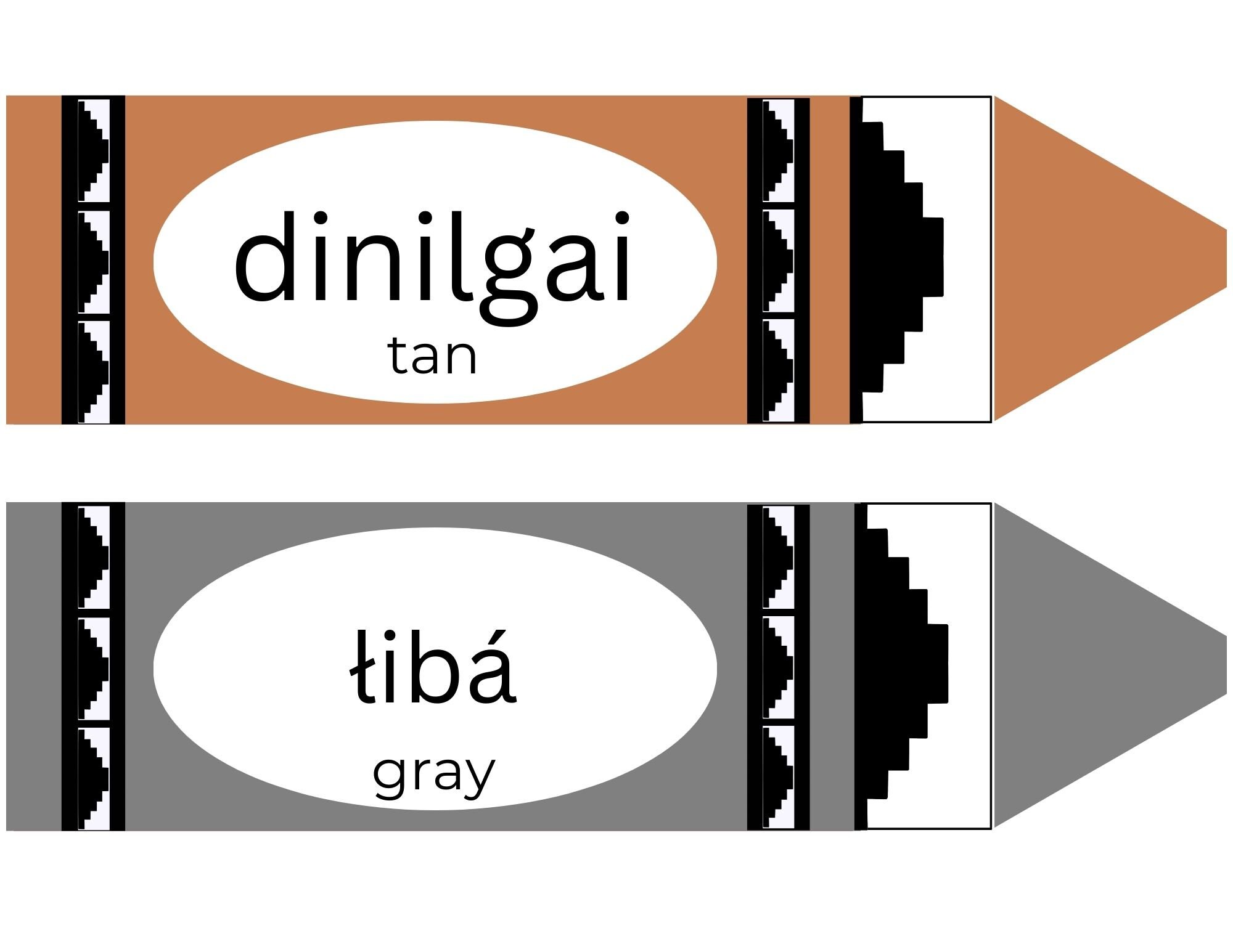 Navajo Classroom Crayon Colors Educational Poster Signage in English ...