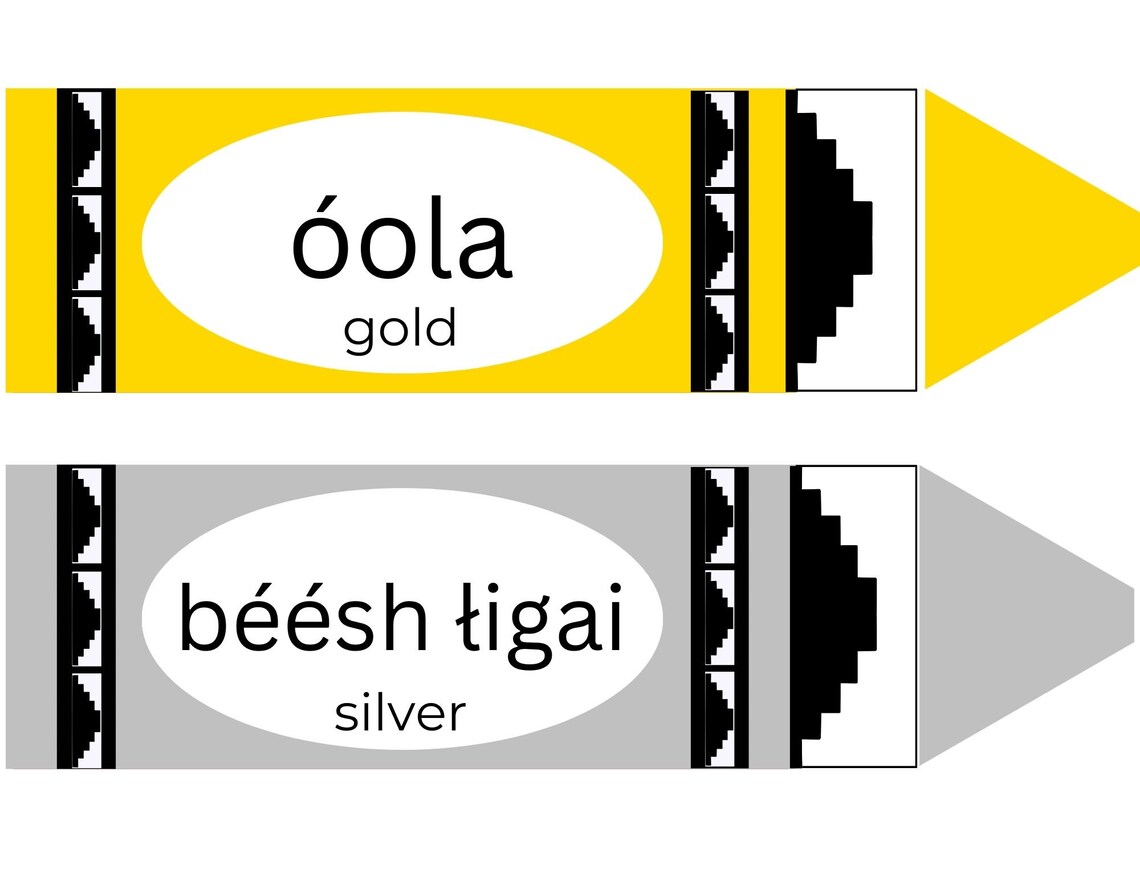 Navajo Classroom Crayon Colors Educational Poster Signage in English ...