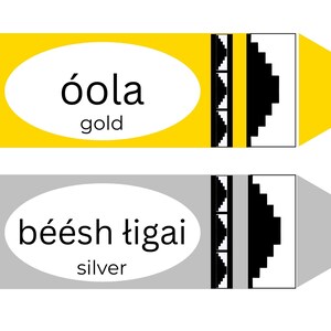 Navajo Classroom Crayon Colors Educational Poster Signage in English ...