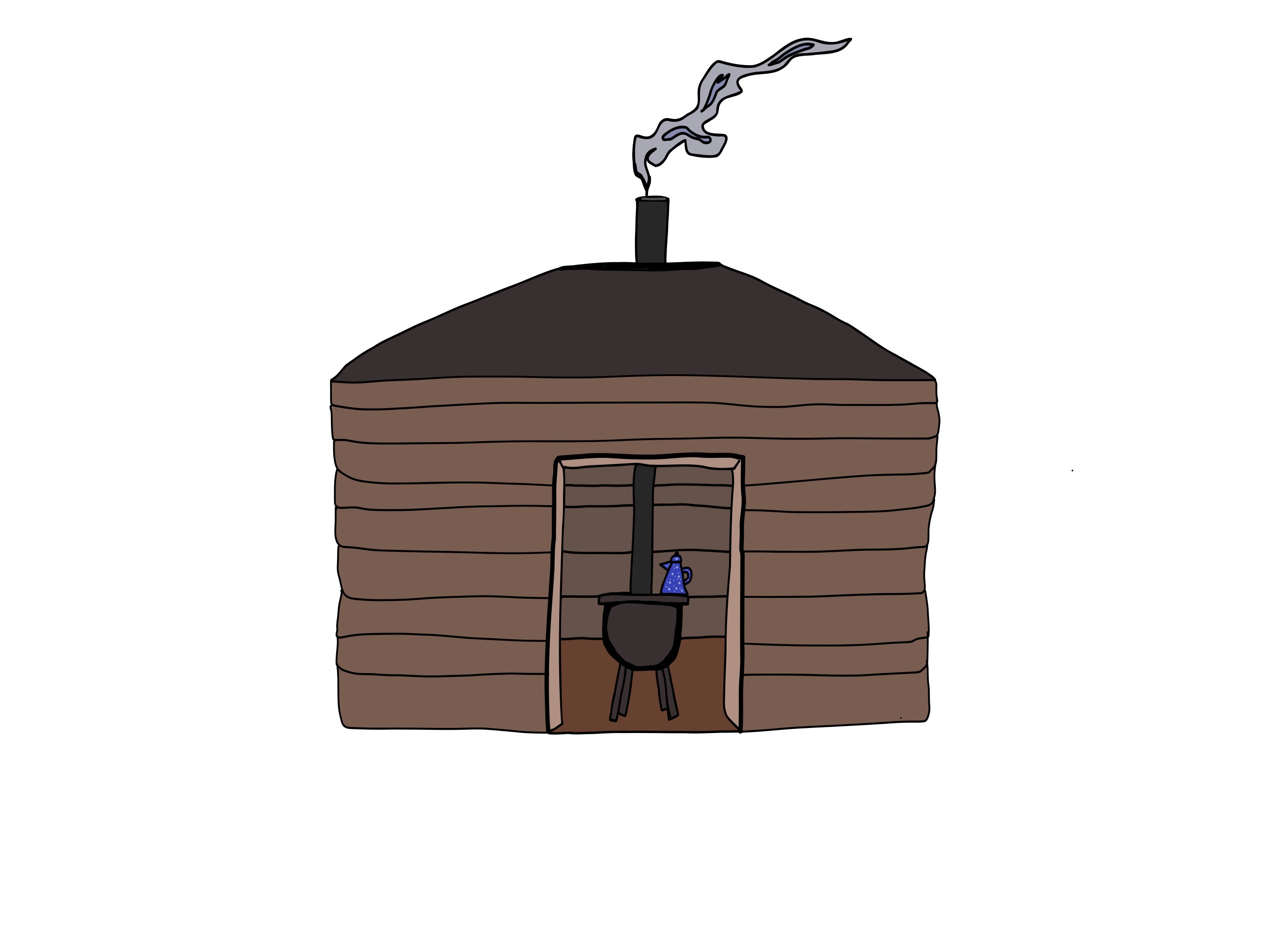 SVG and PNG Diné Hooghan, Navajo Hogan Clip Art, Navajo Illustration ...