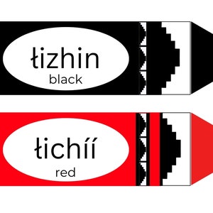 Navajo Classroom Crayon Colors Educational Poster Signage in English ...